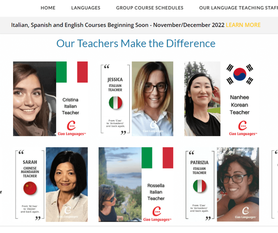 Our Language Teaching Staff - Ciao Languages